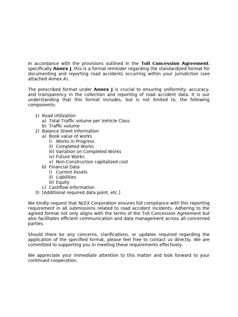 Road Accident Reporting Guidelines | PDF