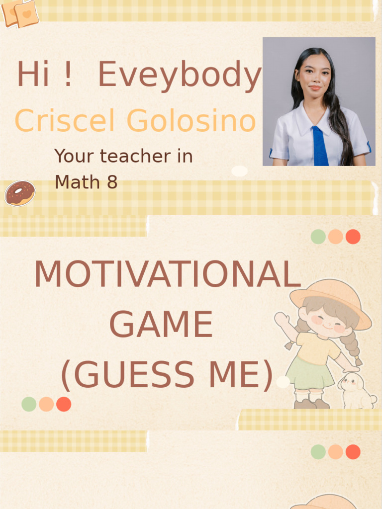 Hi ! Eveybody: Criscel Golosino | PDF | Perpendicular | Triangle