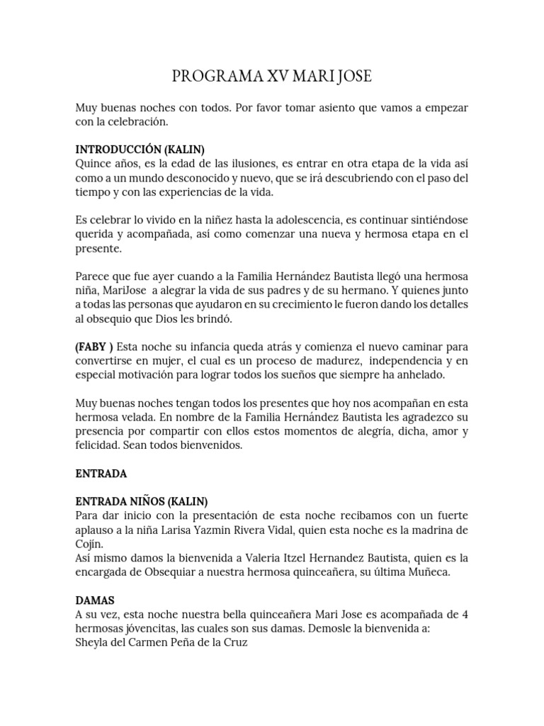 PROGRAMA XV FINAL | PDF