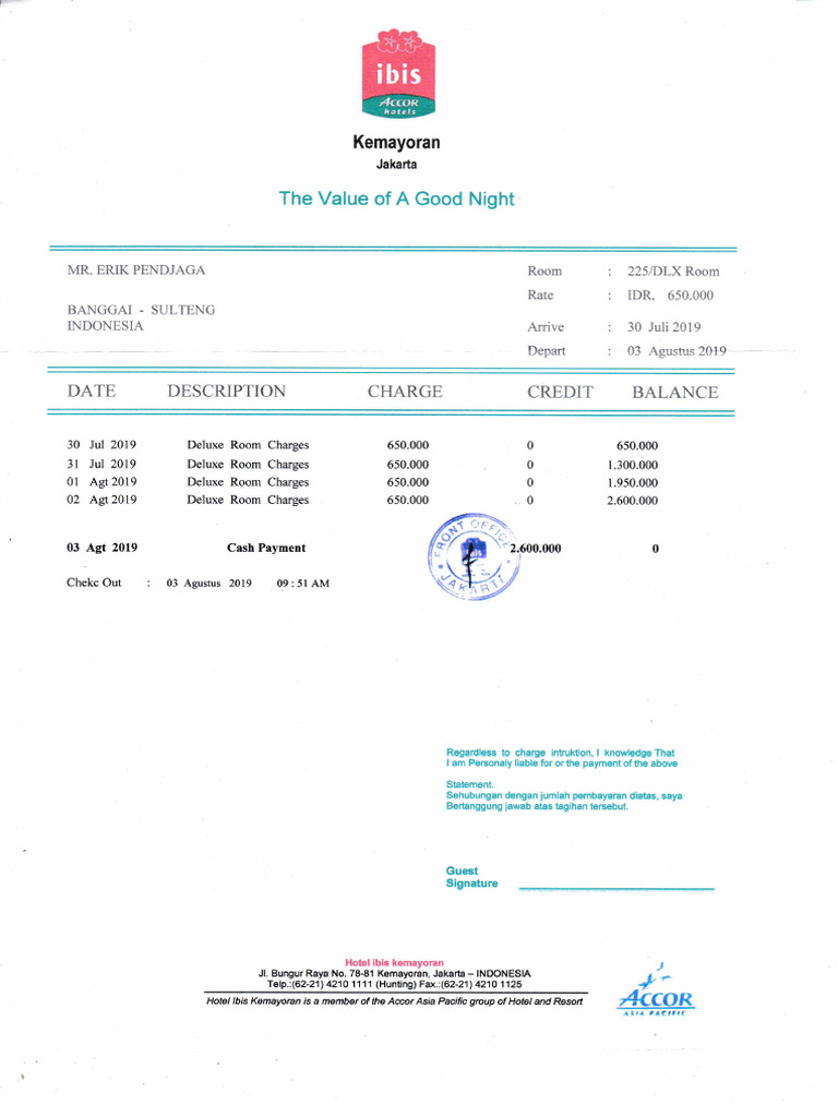 Bill Hotel Ibis | PDF