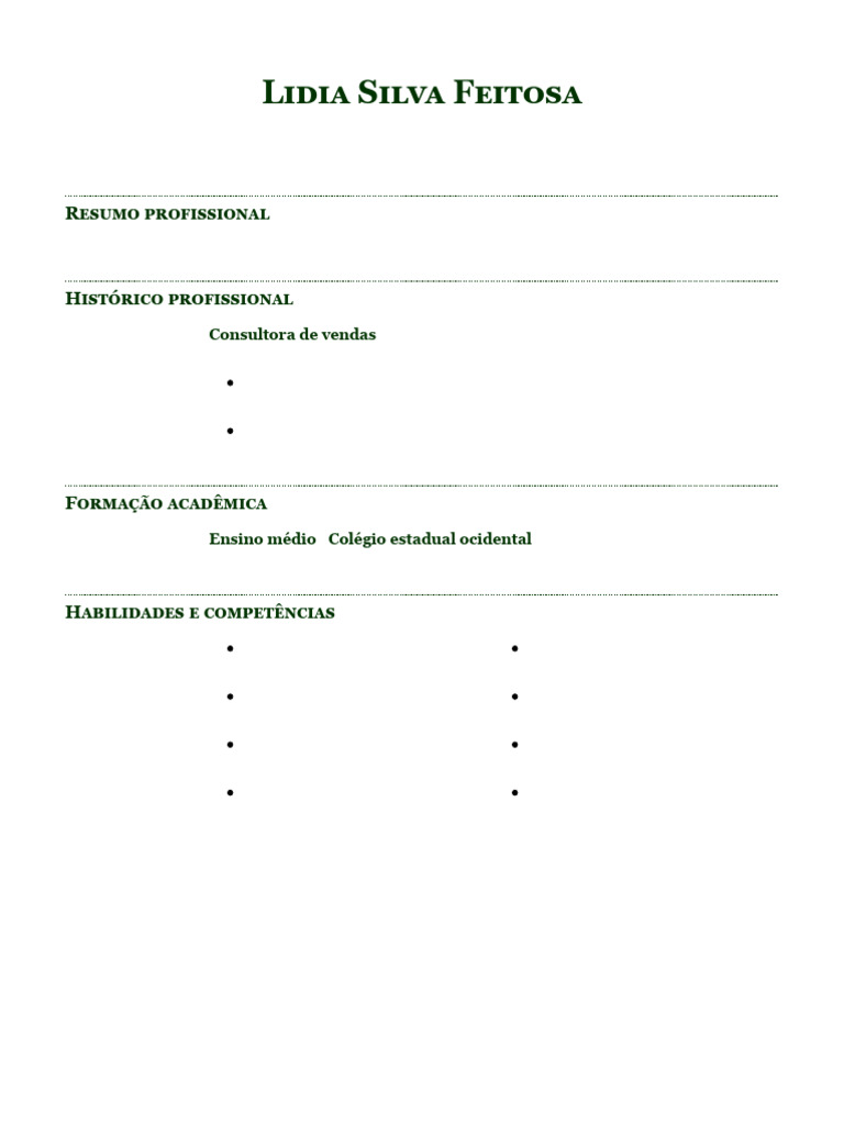 Lidia Silva Feitosa Curriculo | PDF