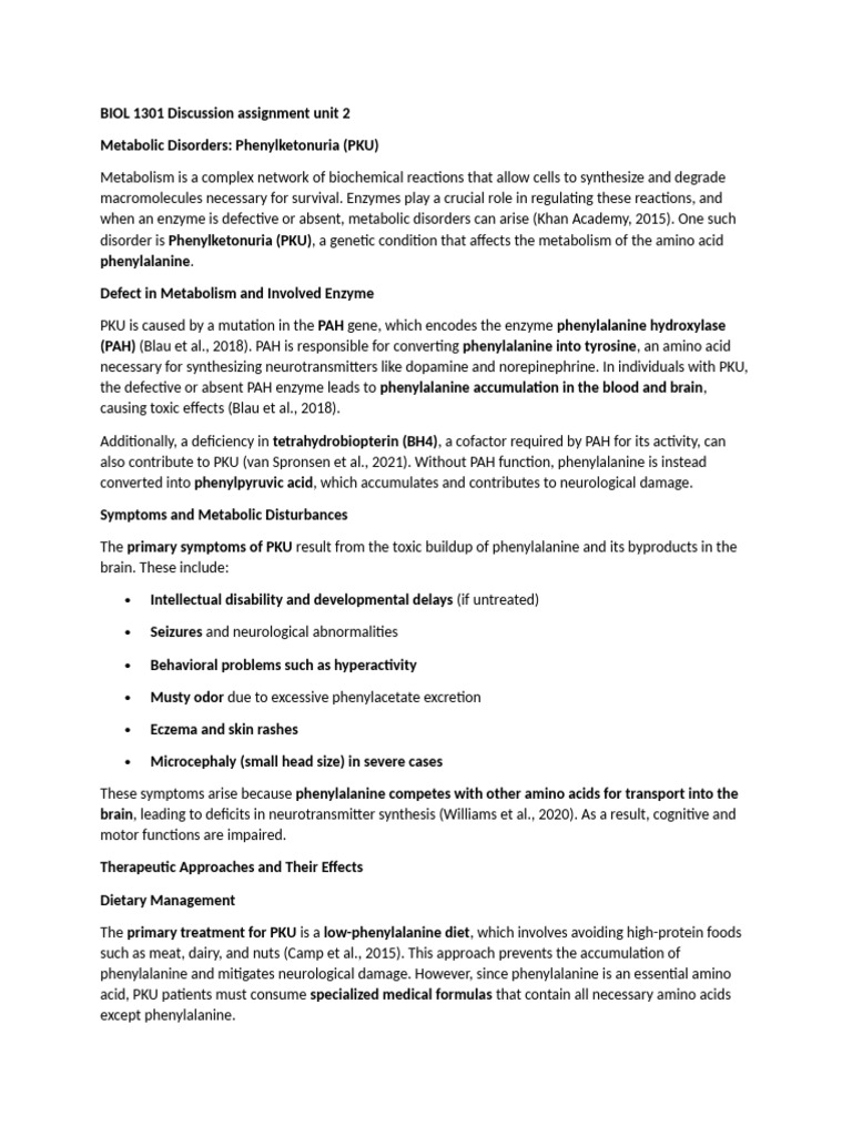 Understanding Phenylketonuria (PKU) | PDF | Phenylalanine | Diseases ...