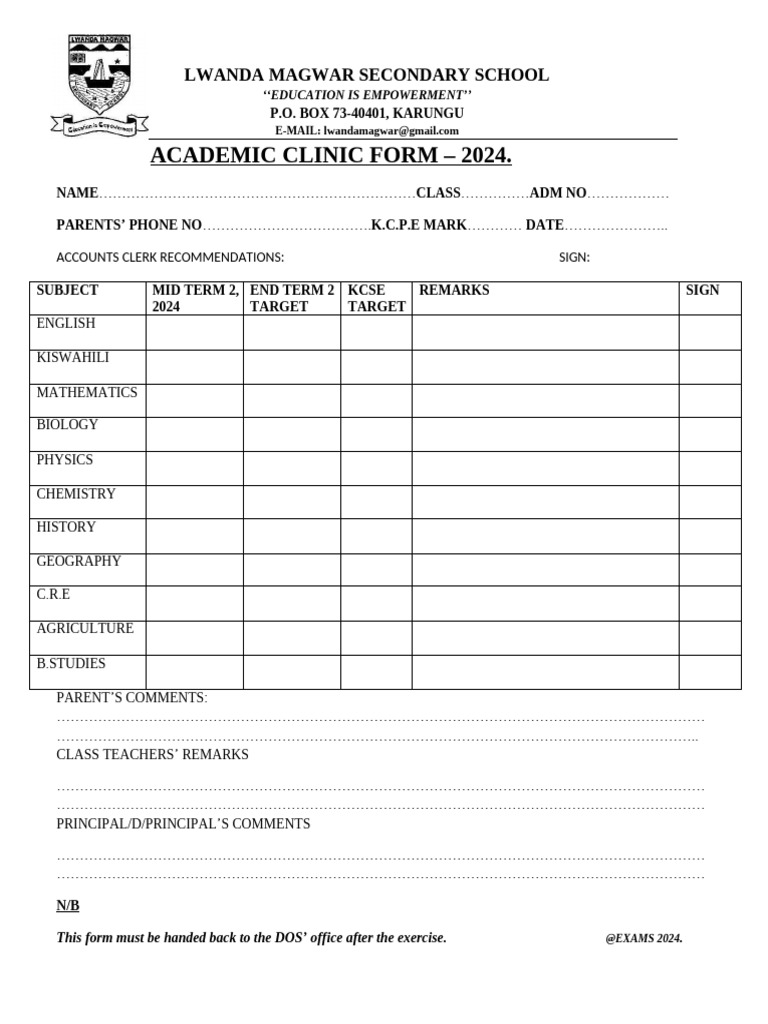 Academic Form | PDF