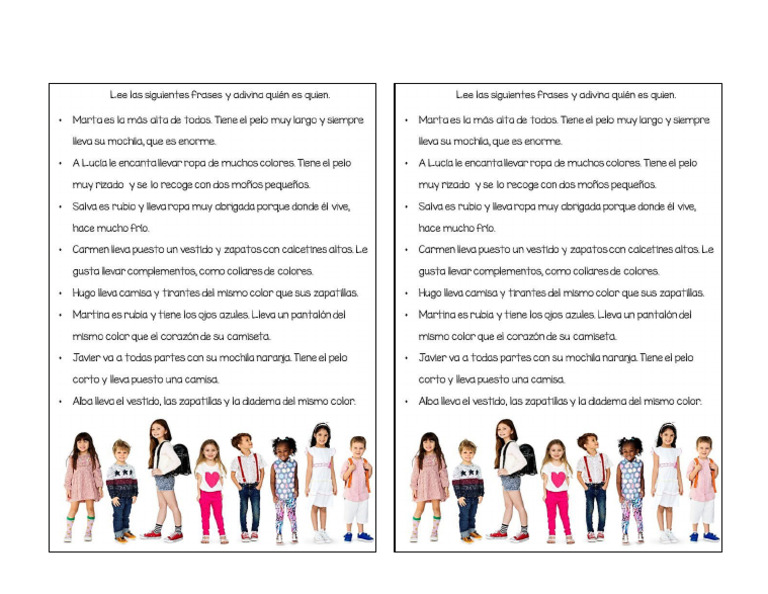 Actividad Adivina Quién Es Quién | PDF