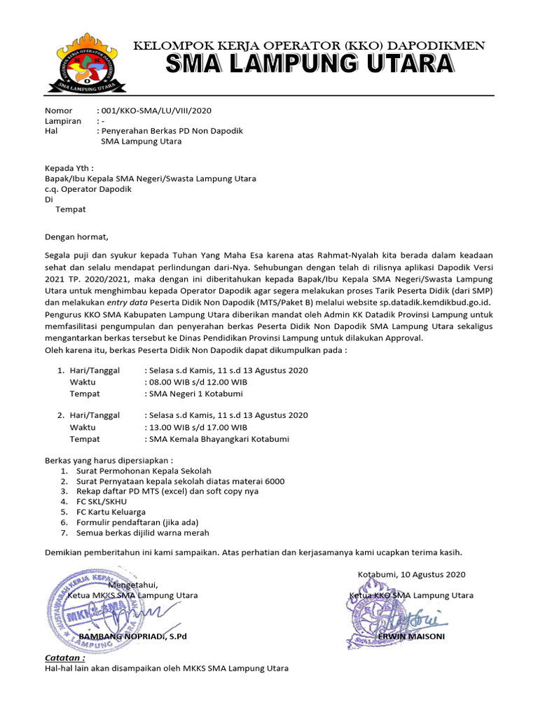 PD Non Dapo KKO SMA LU | PDF