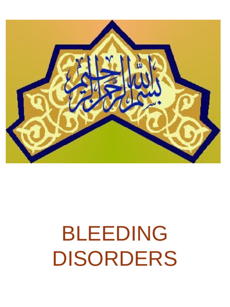 Overview of Bleeding Disorders | PDF | Haemophilia | Bleeding