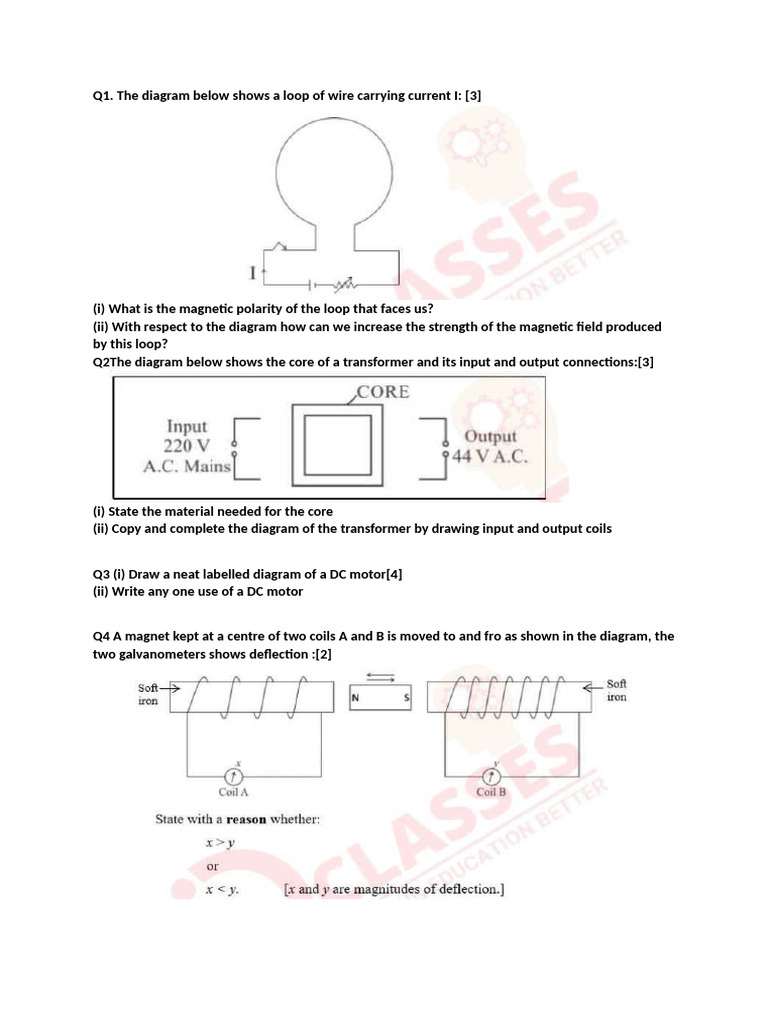 Test On Electromagnetism | PDF
