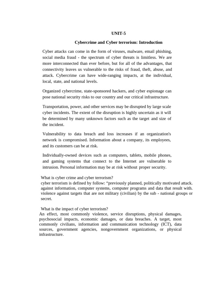 CYBER Security Notes Unit-5 | PDF | Copyright | Cybercrime