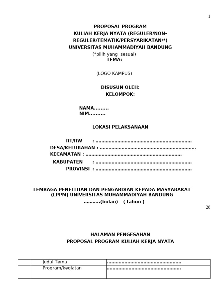Proposal Program KKN | PDF