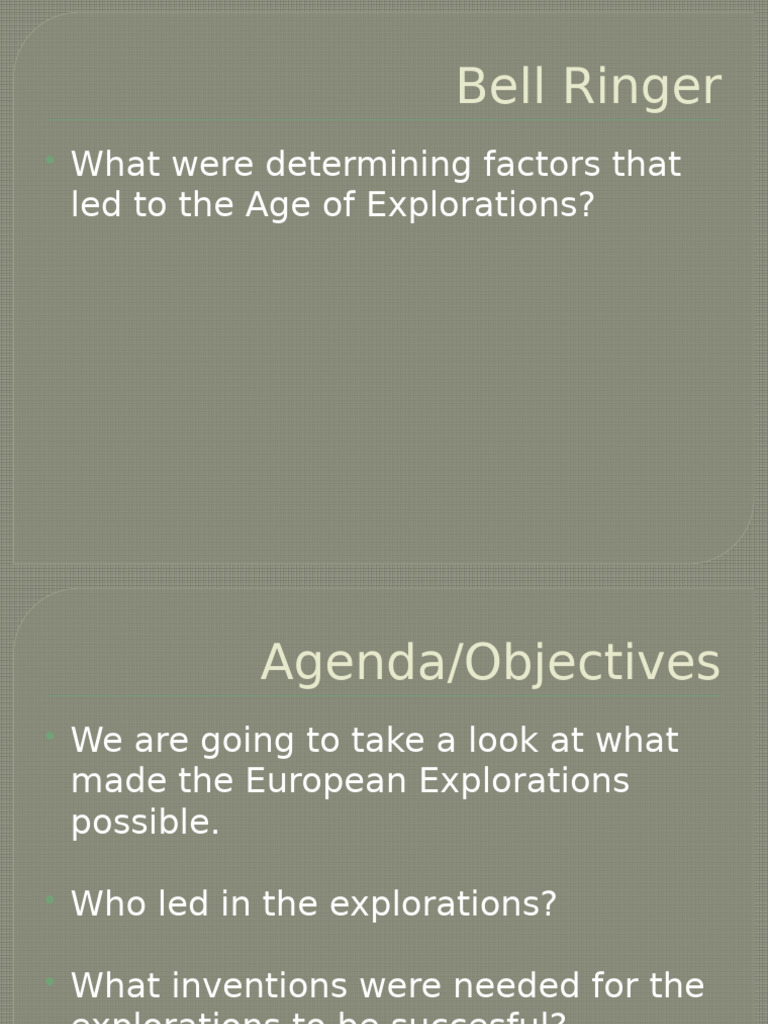 Factors Driving European Exploration | PDF | Age Of Discovery