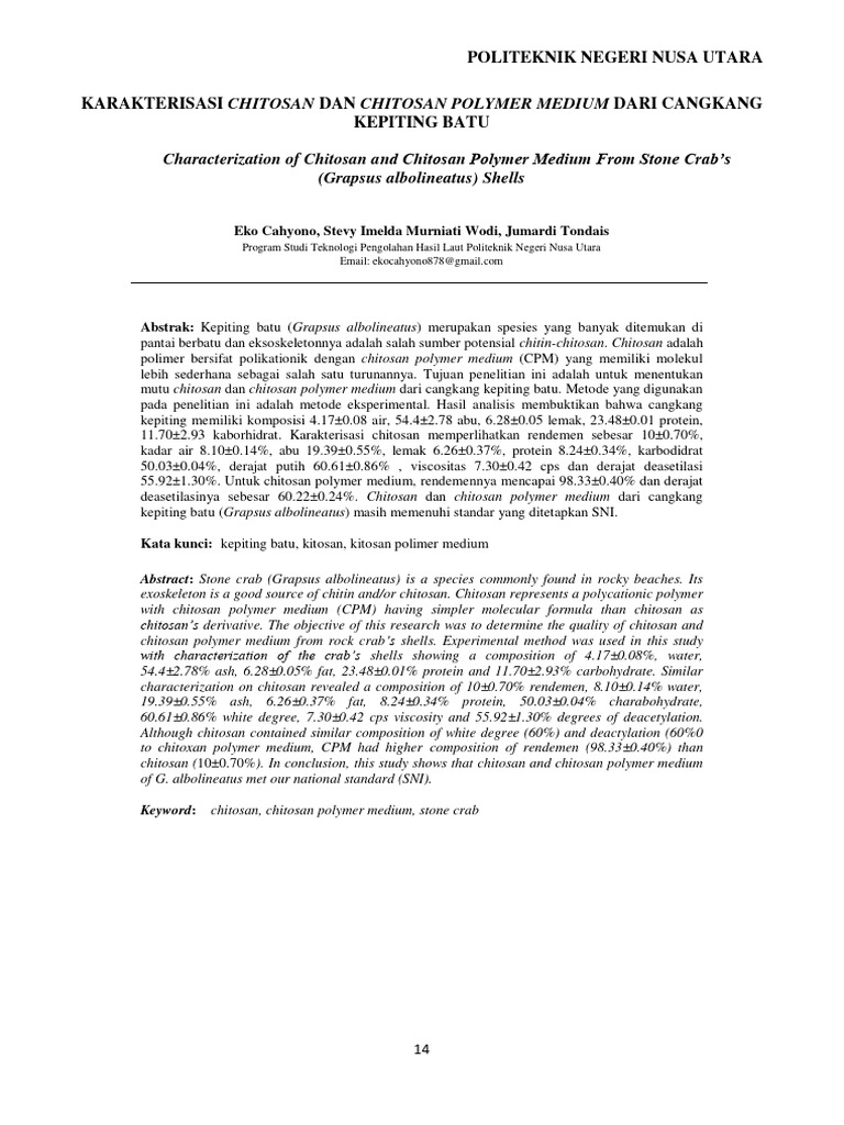 Karakterisasi Chitosan Dan Chitosan Poly | PDF