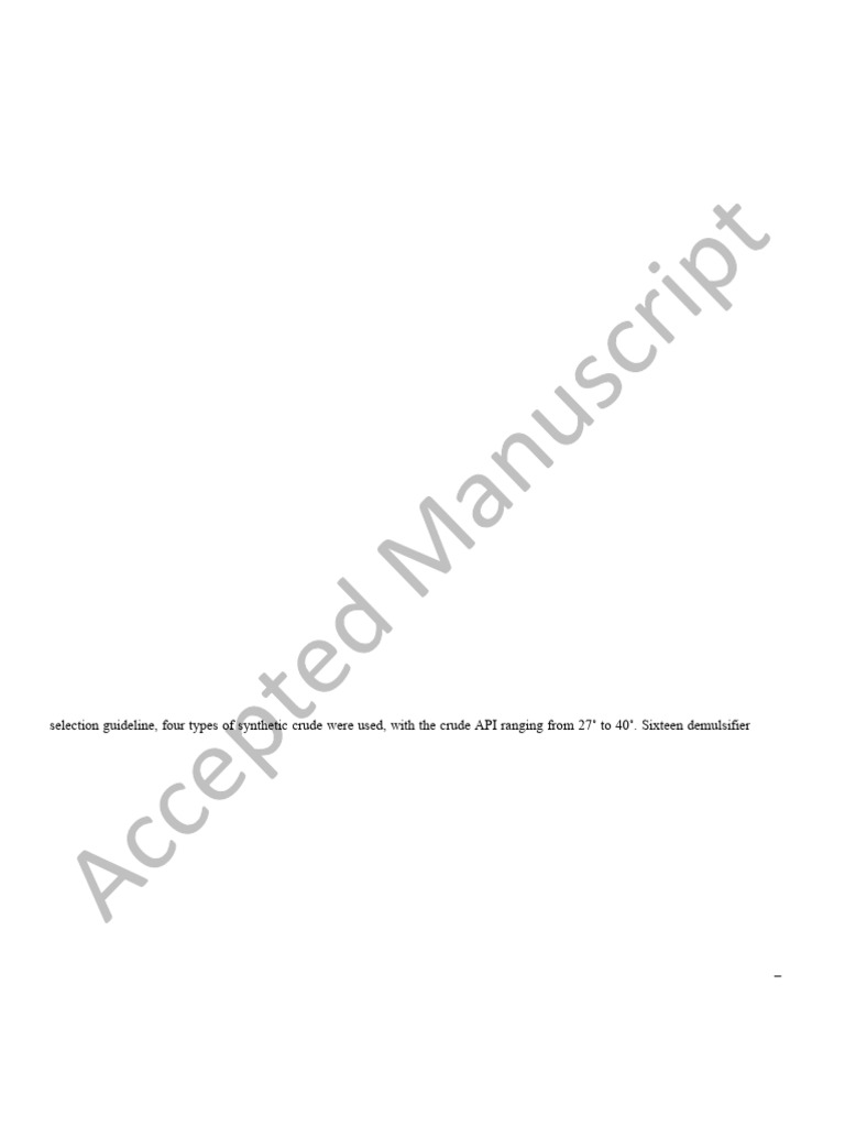 Demulsifier Selection Guideline For Destabilizing | PDF | Emulsion ...