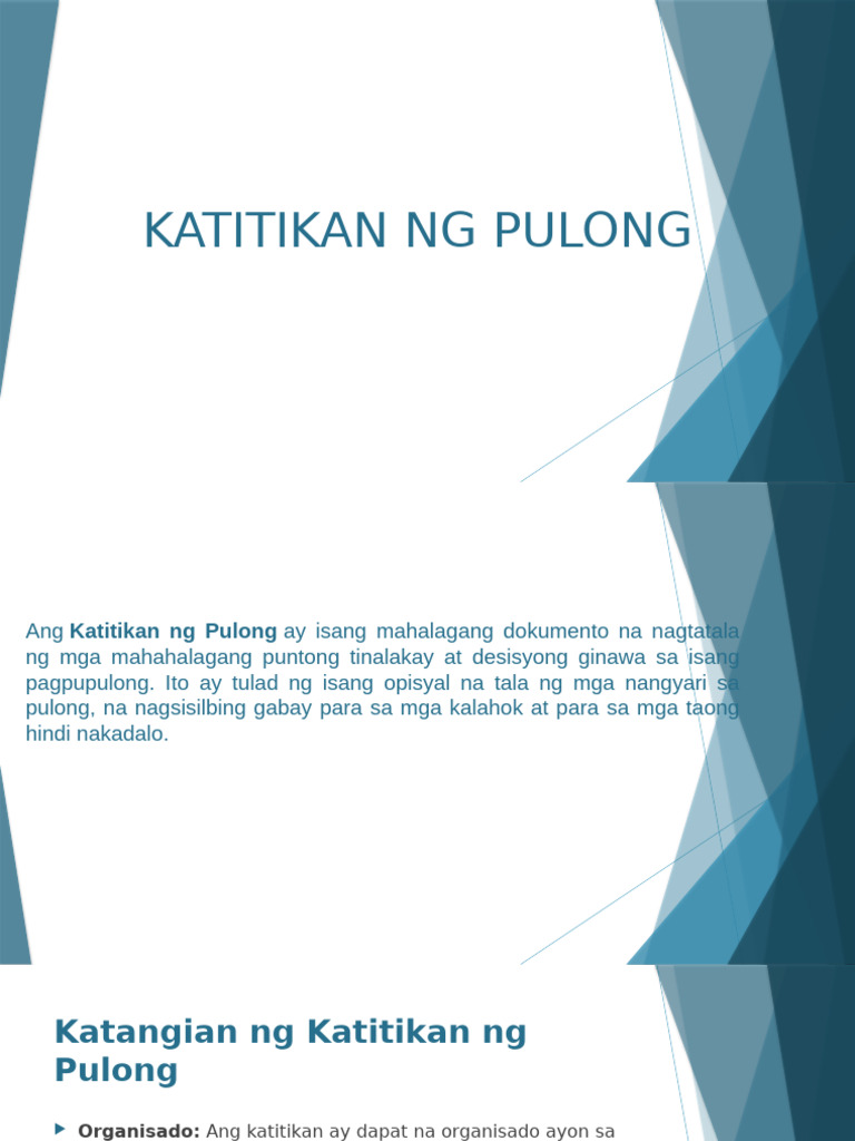 Katitikan NG Pulong | PDF