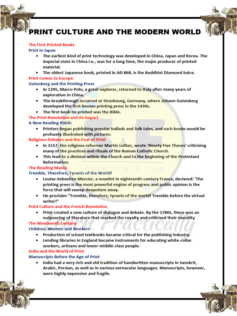 Print Culture and The Modern World | PDF | Printing | Newspapers