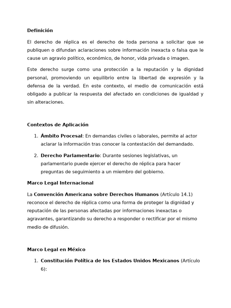 Derecho A Replica | PDF | Derecho Constitucional | Derechos