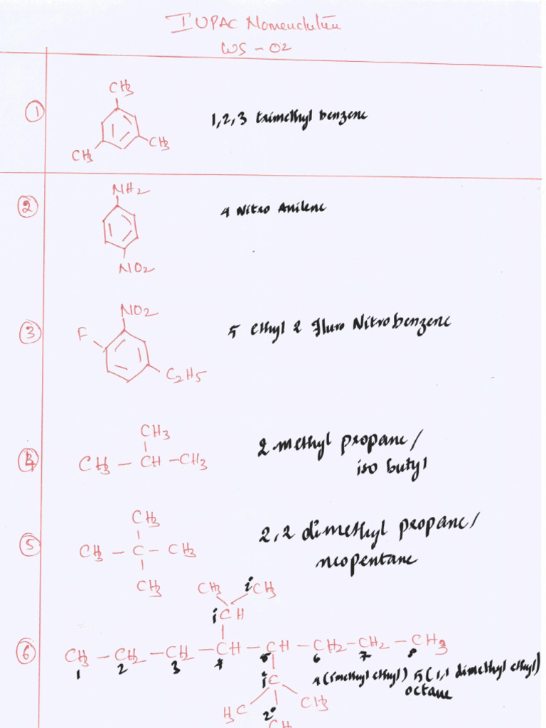 IUPAC Nomenclature WS 2 & 3 - 241011 - 072232 | PDF