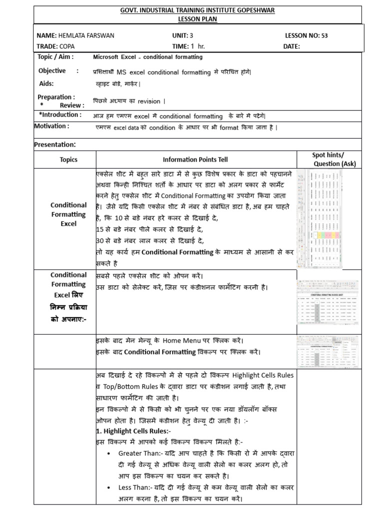 Conditional Formatting | PDF