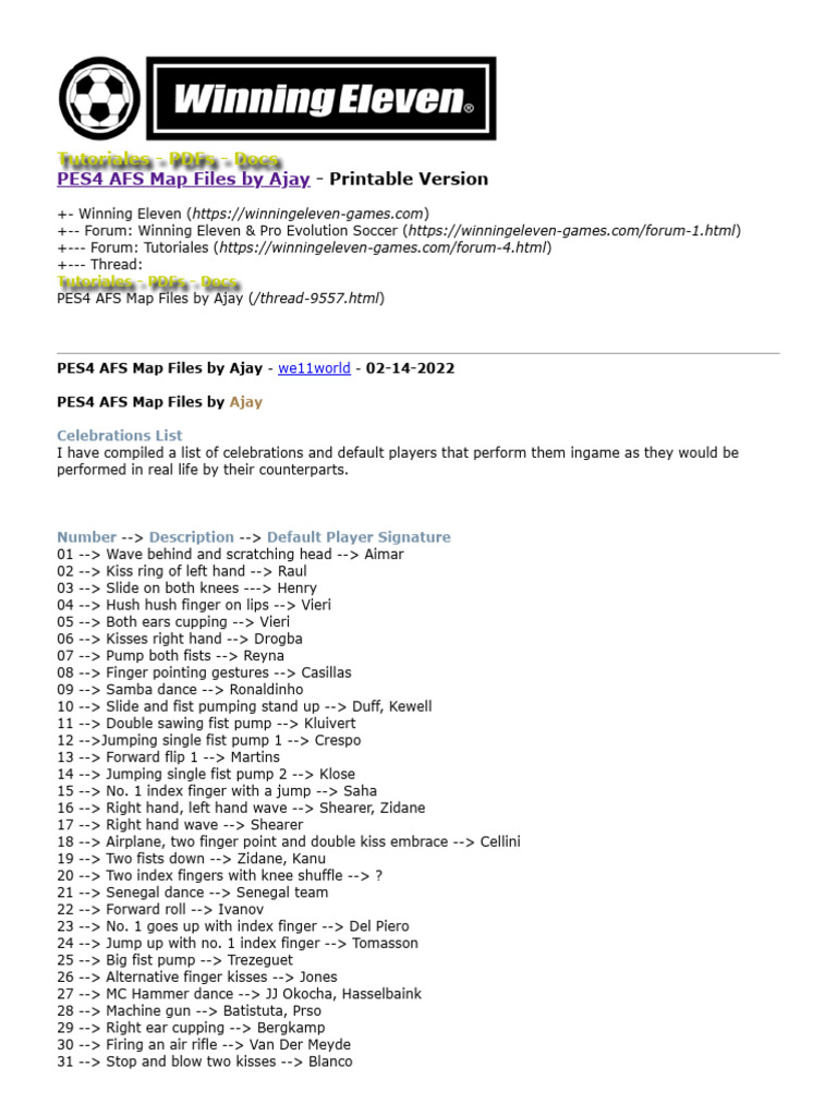 PES 4 AFS Map Files by Ajay | PDF | Association Football | Association ...