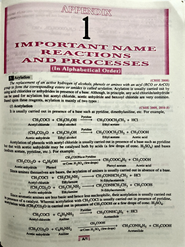 Naming Reactions Class 12th CAG | PDF