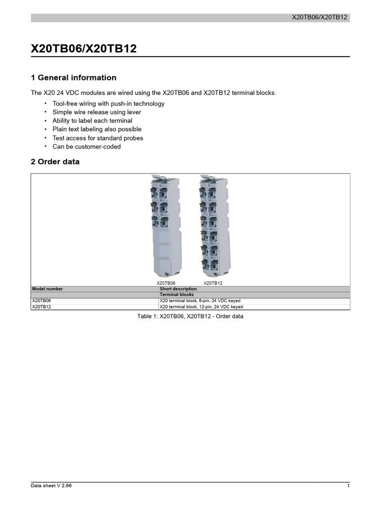 X20TB06__X20TB12-ENG_V2.66 | PDF | Wire | Alternating Current