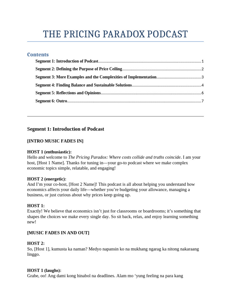 The Pricing Paradox Podcast Script | PDF