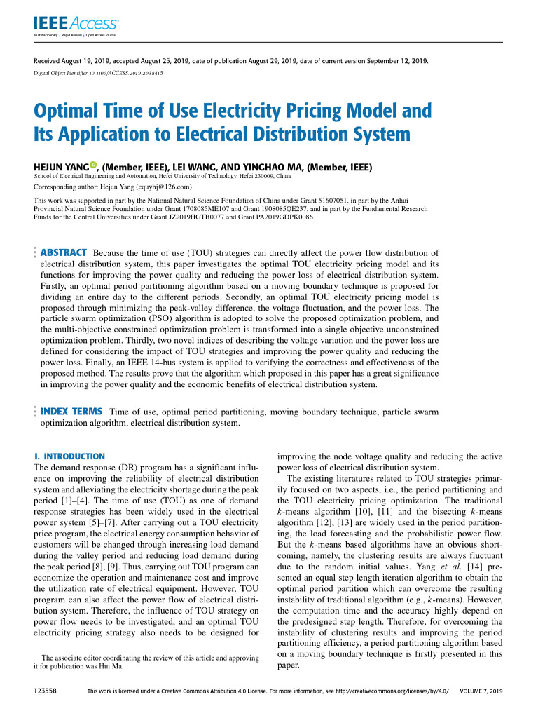 Optimal TOU Electricity Pricing Model | PDF | Mathematical Optimization ...