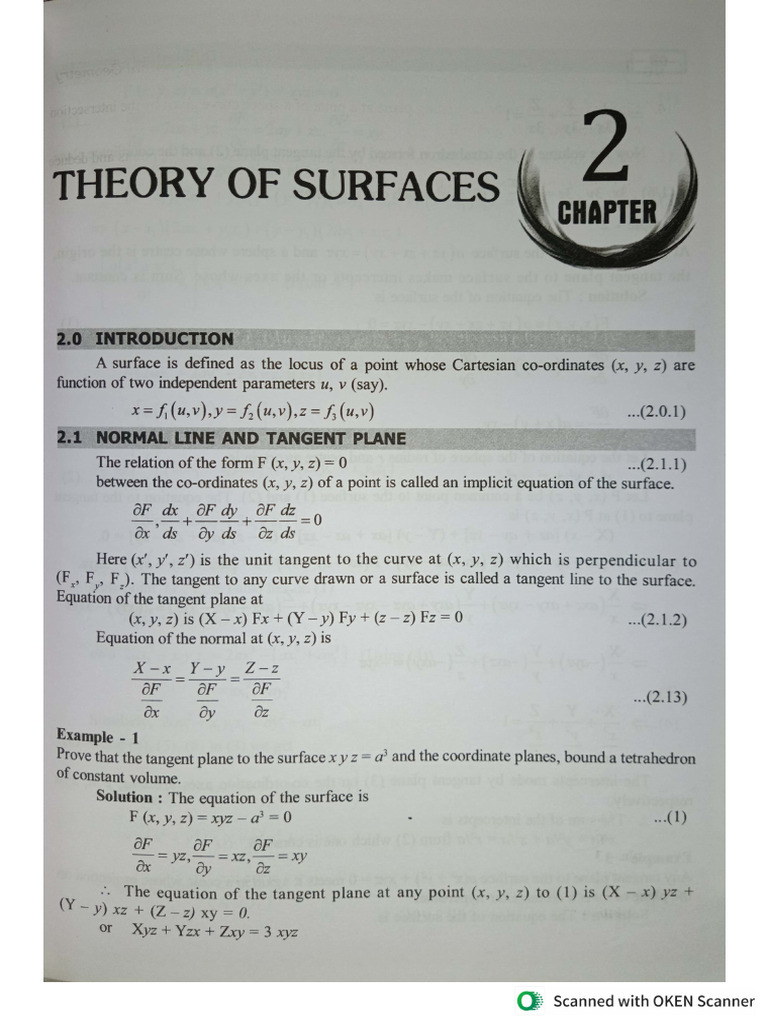 Differential Geometry - Chapter 2 | PDF