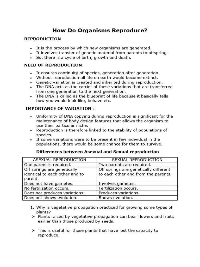 Understanding Organism Reproduction | PDF | Reproduction | Biological ...