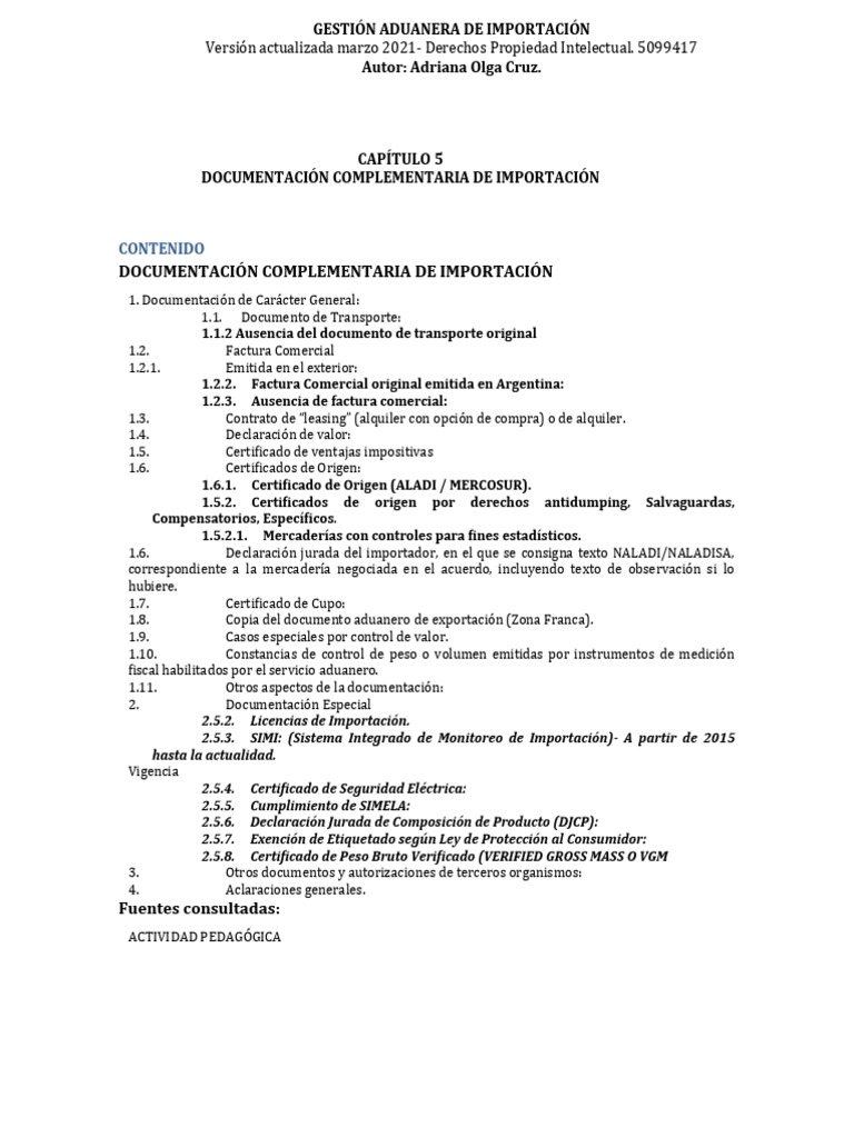 CAPITULO_5__DOCUMENTACION_COMPLEMENTARIA_DE_IMPORTACION_2 | PDF | aduana | Factura