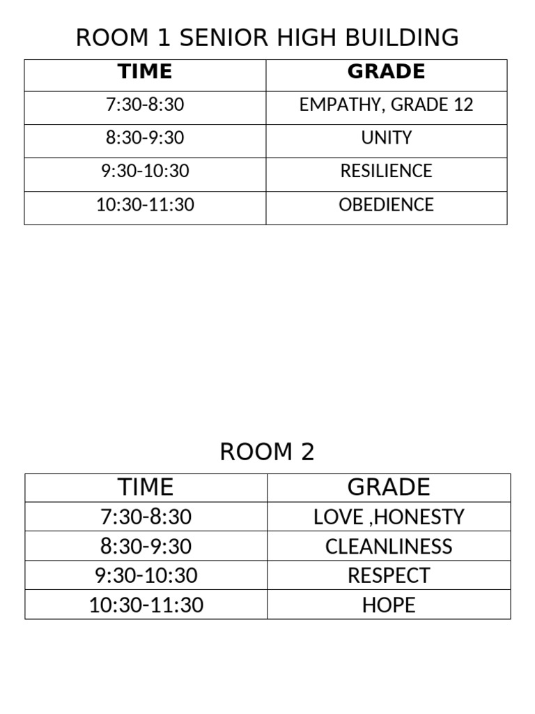 High School Class Schedule | PDF