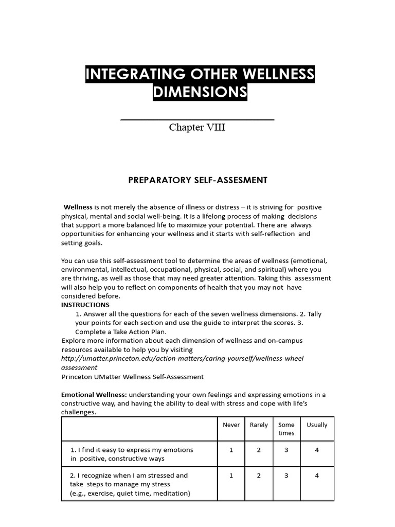 ELABORATE_WELLNESS DIMENSIONS-PDF | PDF | Cognition | Behavior Modification