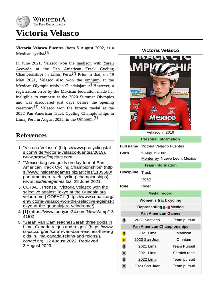 Victoria_Velasco | PDF | Summer Olympic Games | Human Powered Transport
