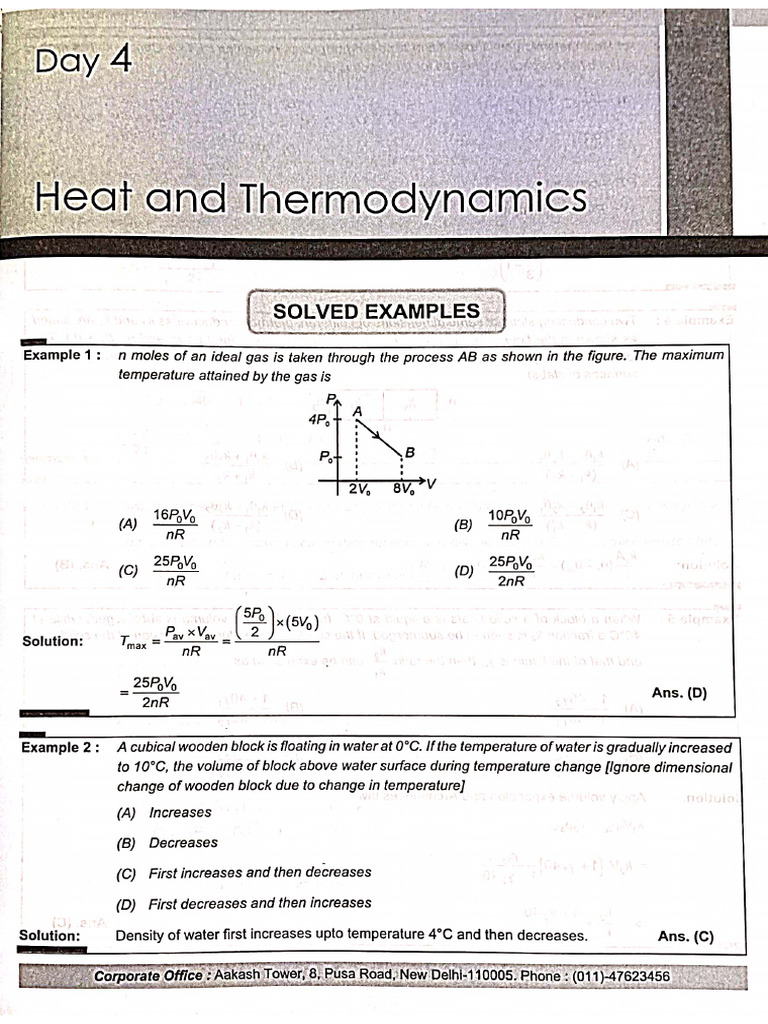 Phase-3 Day-4 (Heat and Thermodynamics) | PDF