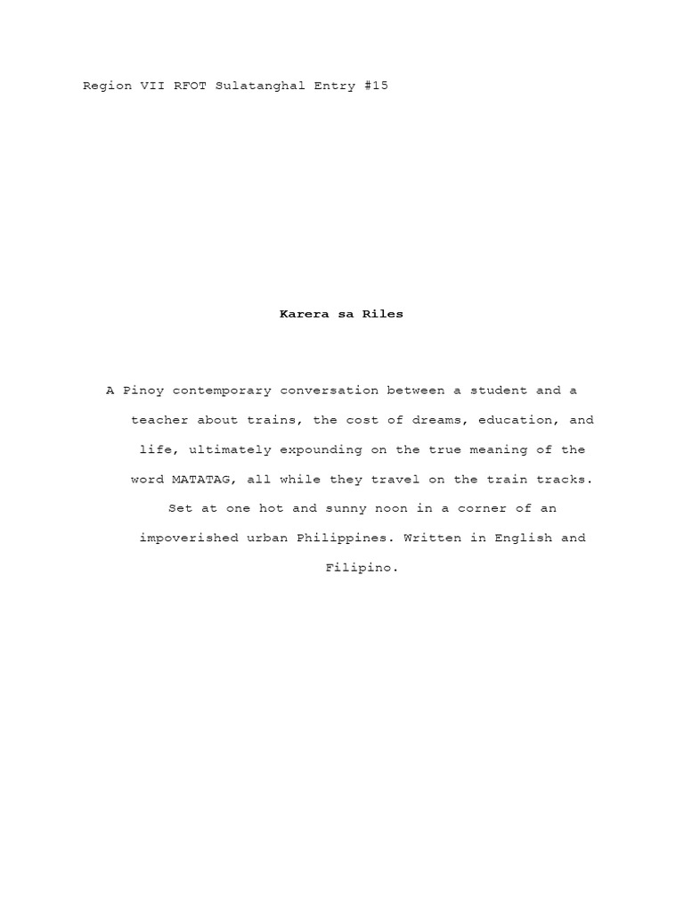 Rfot 2024 Sulatanghal Winner | PDF