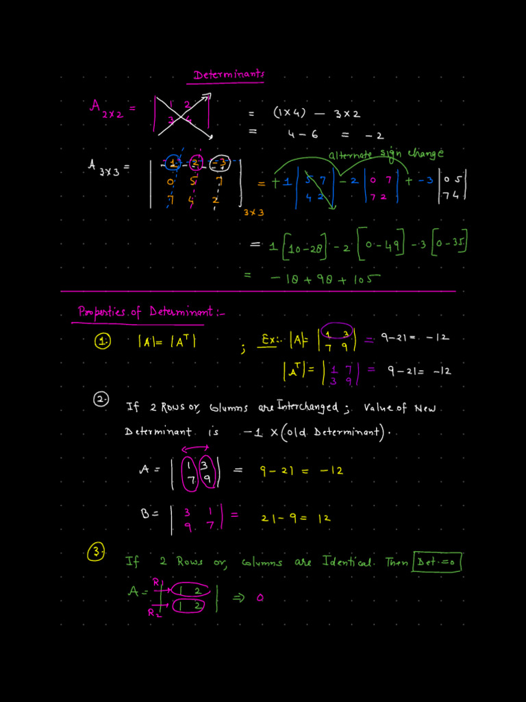 Determinants( Morning) | PDF | Abstract Algebra | Linear Algebra Determinants( Morning) | PDF | Abstract Algebra | Linear Algebra