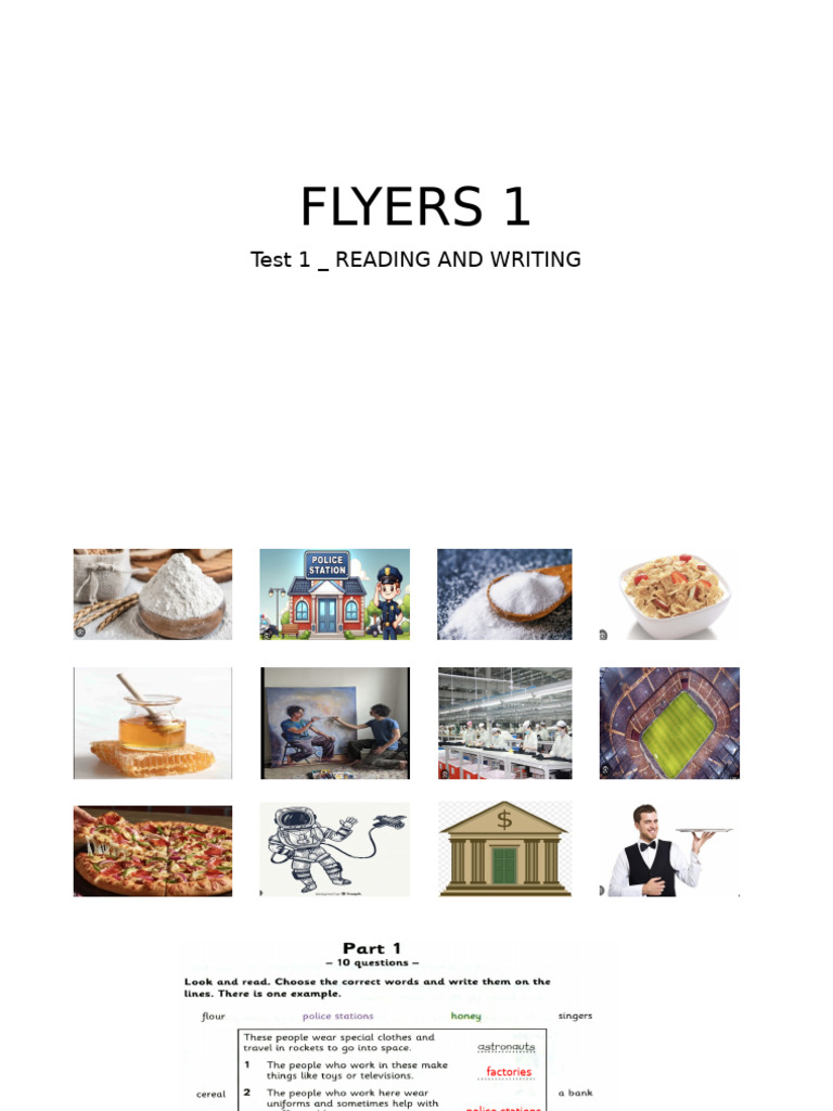Look 3A - FLYERS 1 - Test 1 - Tiến | PDF