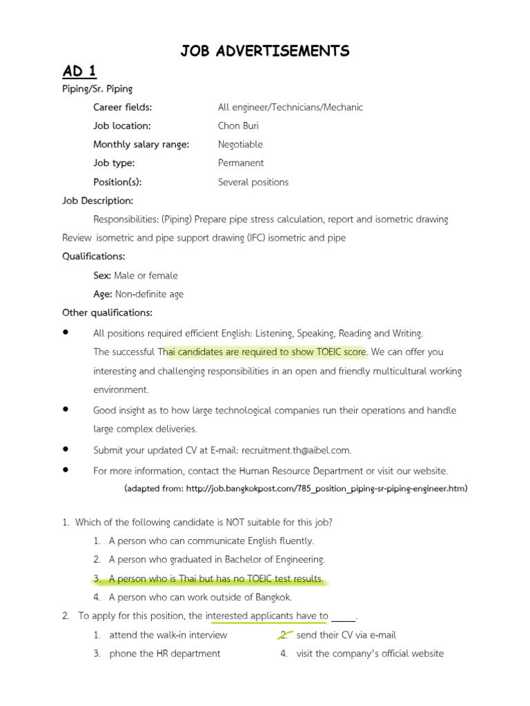 JOB ADVERTISEMENTS | PDF | Human Resources | Salary