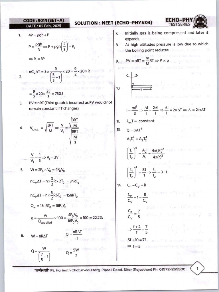 Solution-Echo-Phy 4 | PDF