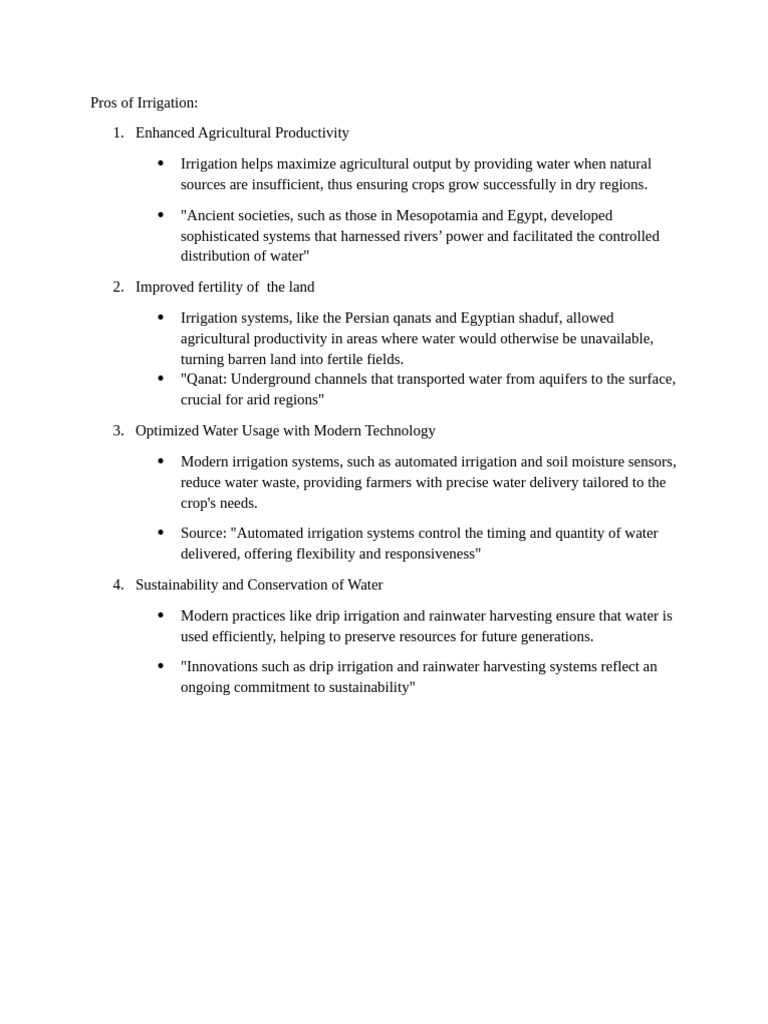 Irrigation Systems: Pros and Cons | PDF | Irrigation | Water Conservation