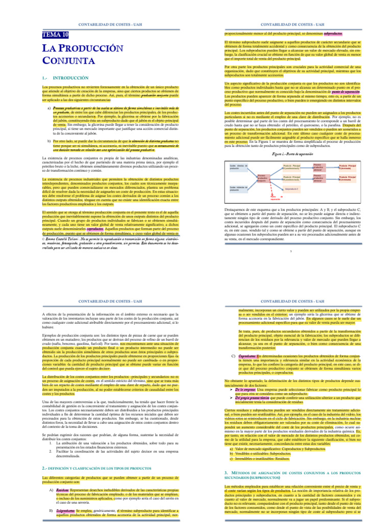 Producción Conjunta y Costes | PDF | Costo | Mercado (economía)