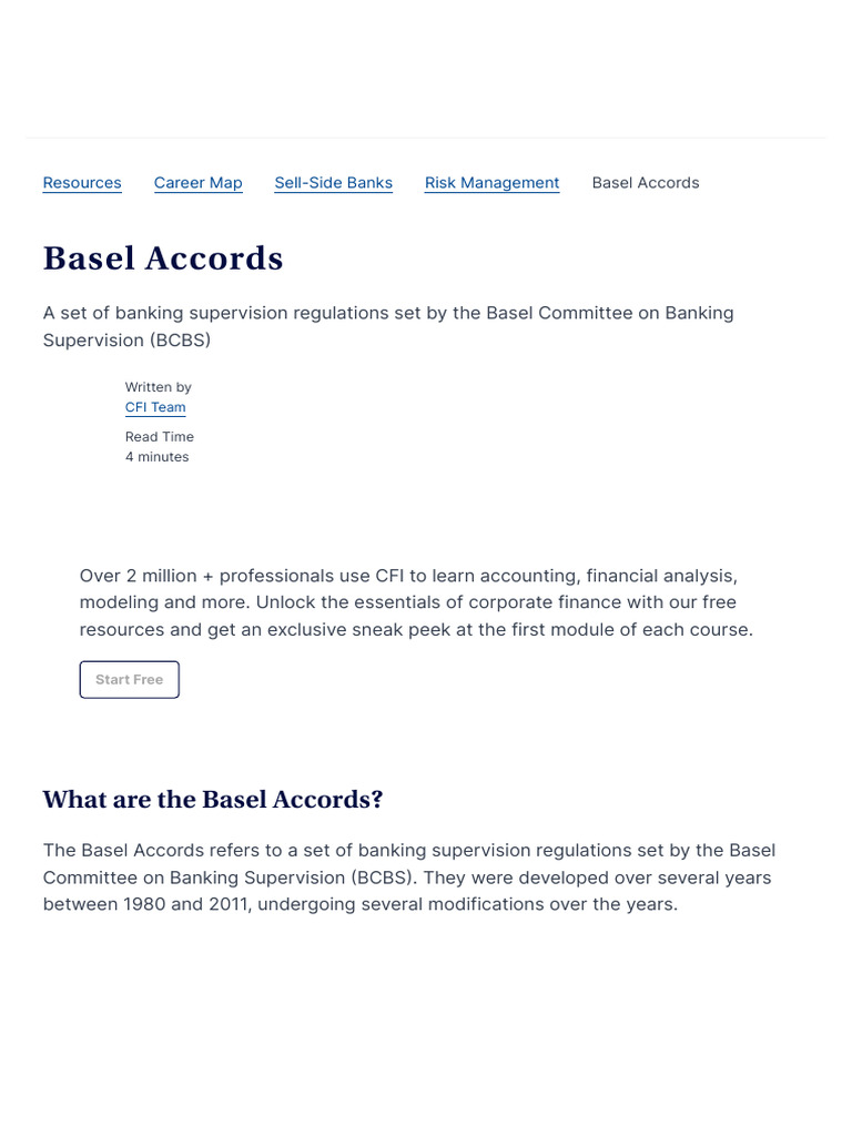 Bassel Accords - Definition, Pillars, and History | PDF | Basel Ii ...