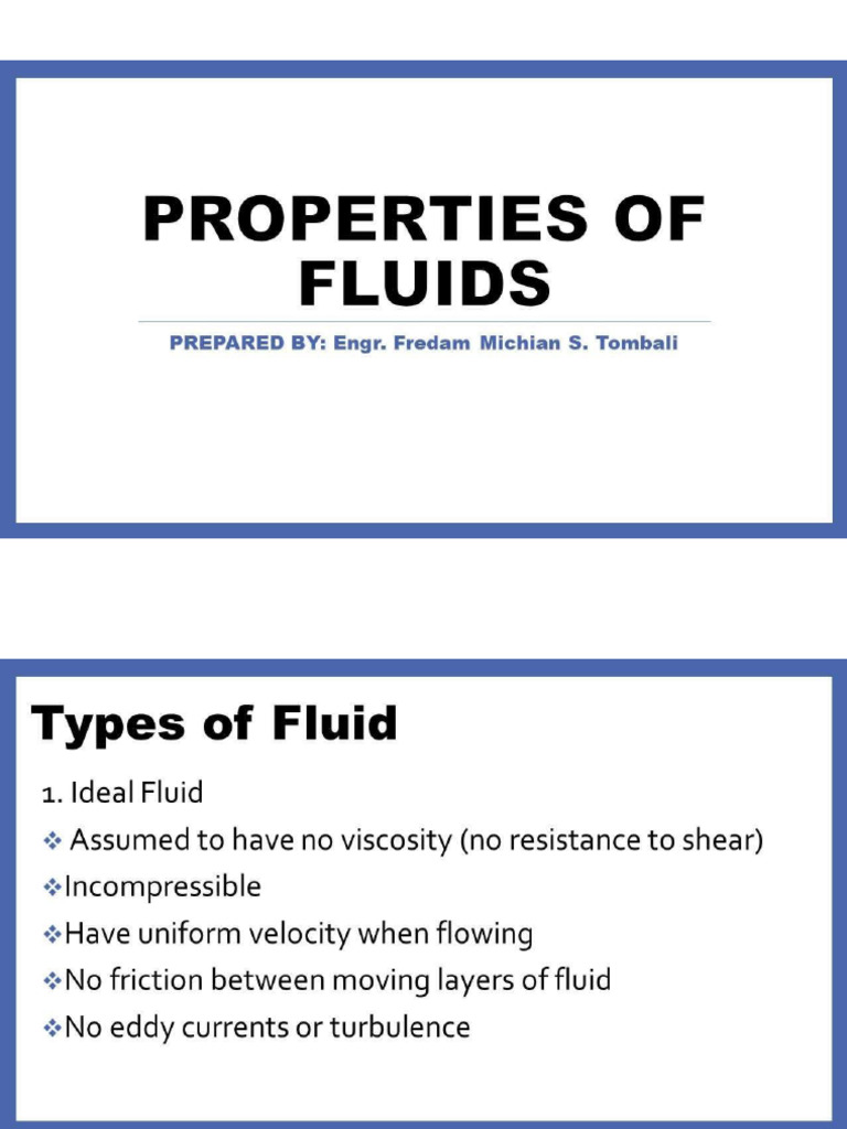 Properties of Fluids Part 1 | PDF