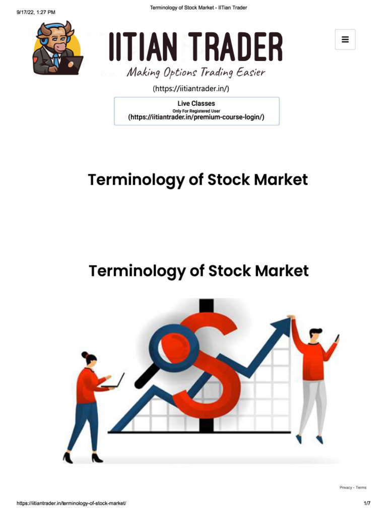 Terminology of Stock Market | PDF | Stocks | Stock Market