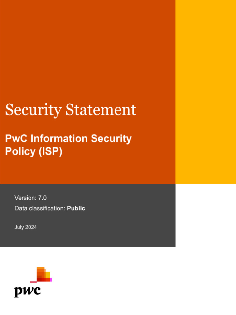 PWC Isp Security Statement | PDF | Security | Computer Security