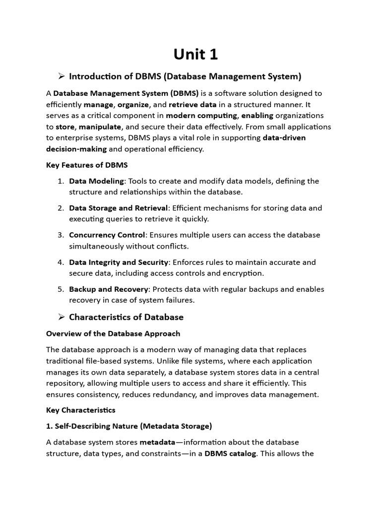 Dbms Unit Test Notes Till Unit 4 | PDF | Databases | Relational Database