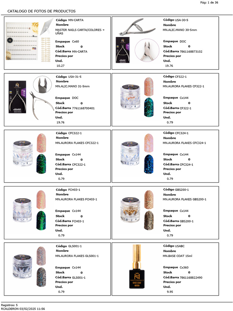 Catálogo de Productos Master Nails | PDF
