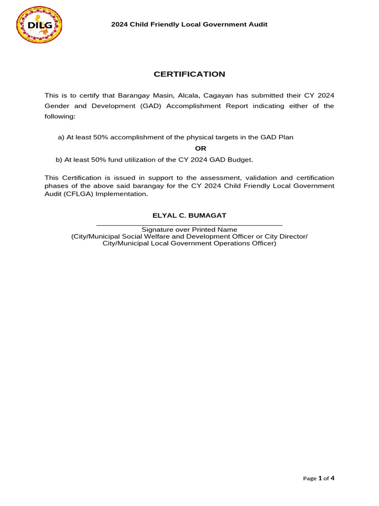 Gad Certification Cflga 2024 | PDF | Nutrition | Diet & Nutrition