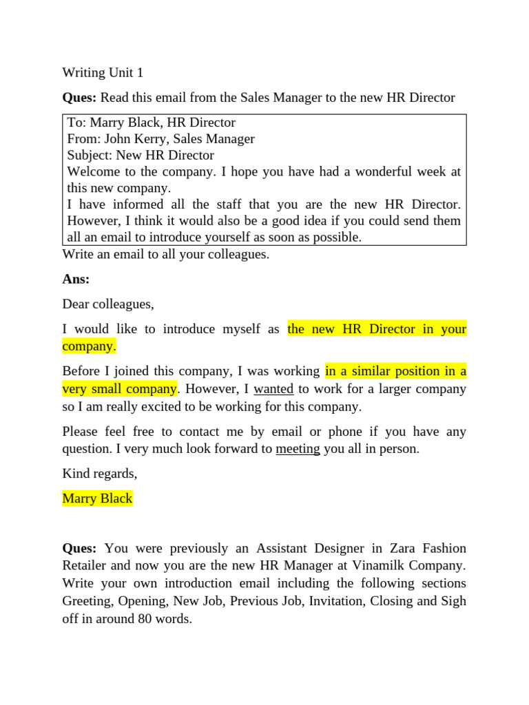 Writing Unit 1 (HKI) | PDF