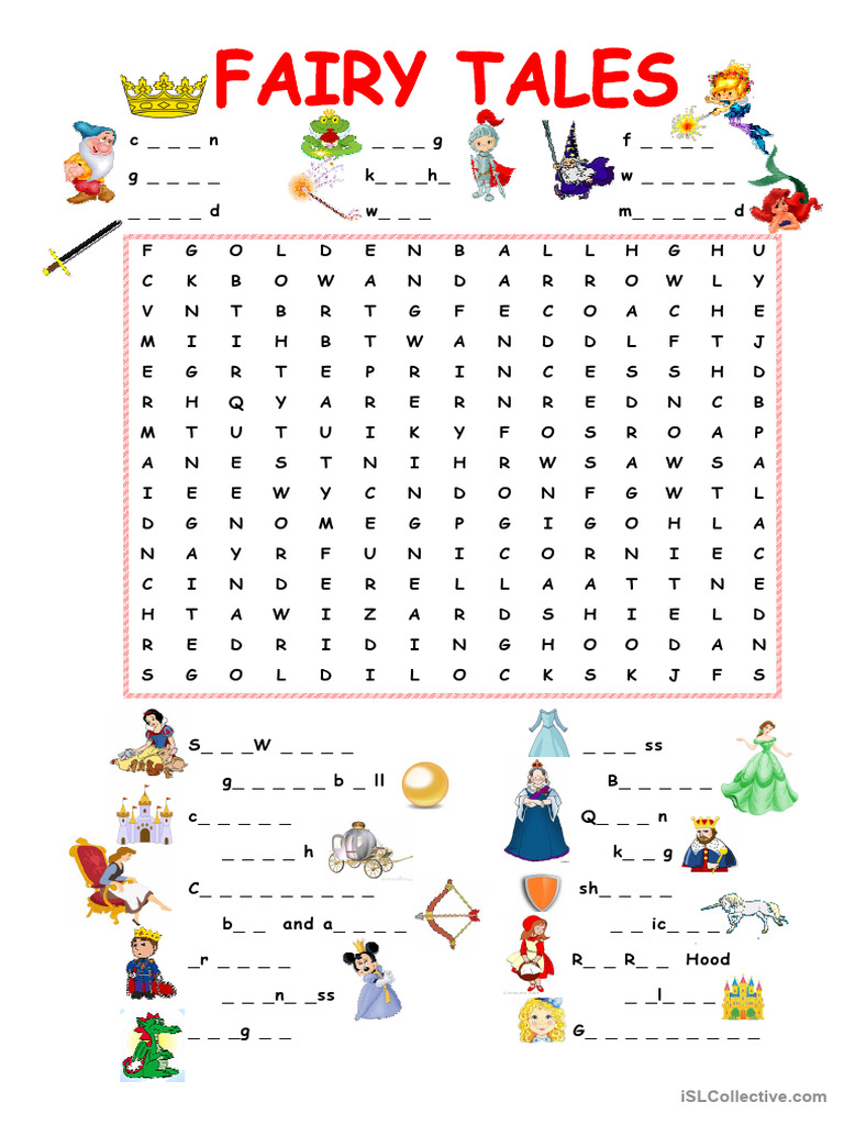 Fairy Tales - Wordsearch | PDF