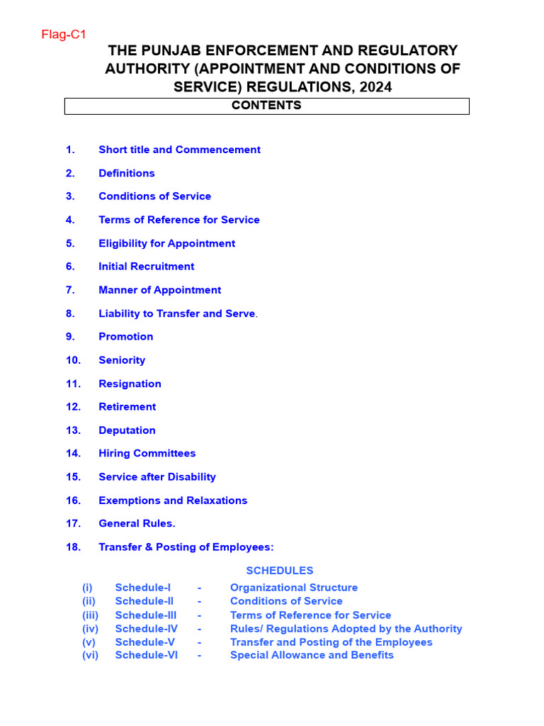Punjab Regulatory Authority Service Regulations | PDF | Employment ...